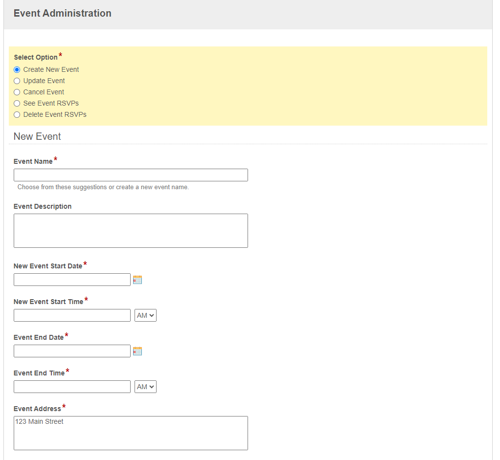 Event Registration and Administration